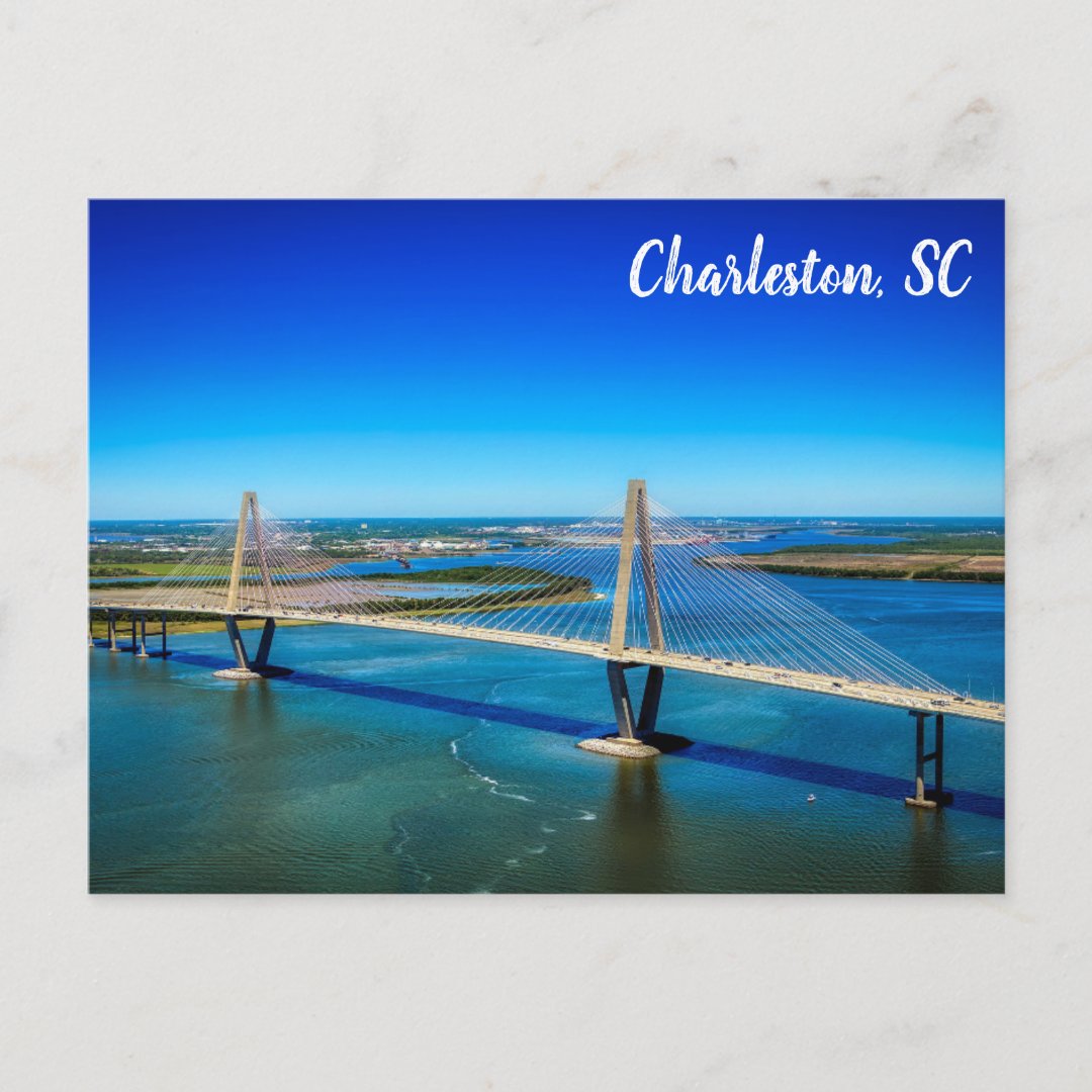 Charleston South Carolina Ravenel Bridge Photo Postcard | Zazzle