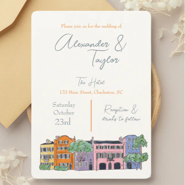 Charleston South Carolina Wedding Invitations | Zazzle