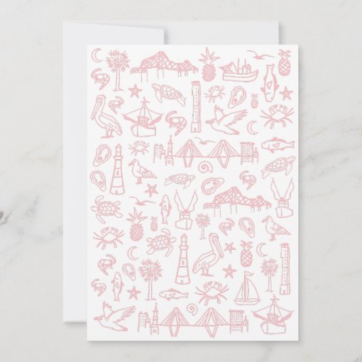 Charleston Toile Border in Pink Shower Invitation | Zazzle