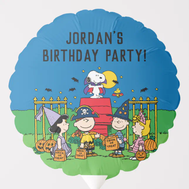 Charlie Brown and Gang Halloween Birthday Party Balloon | Zazzle