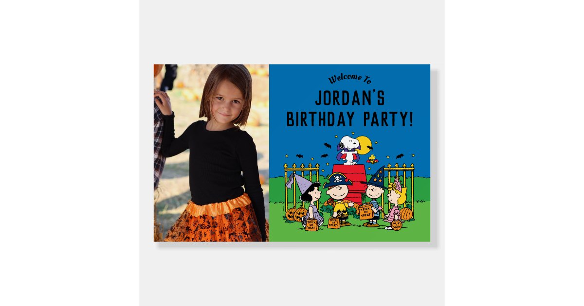 Charlie Brown and Gang Halloween Birthday Party Foam Board | Zazzle