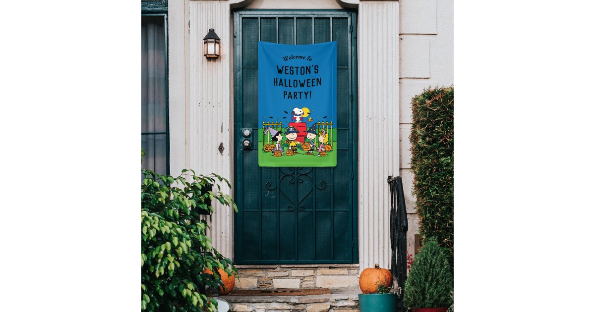 Charlie Brown and Gang Halloween Party Banner | Zazzle