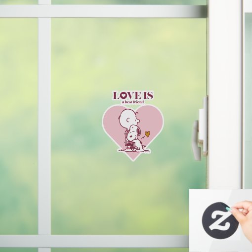 Charlie Brown & Snoopy - Love is a Best Friend Window Cling | Zazzle