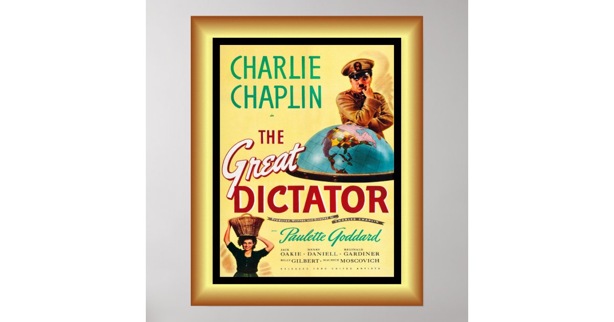 Charlie Chaplin's ~ The Great Dictator 1940 ~ Poster | Zazzle
