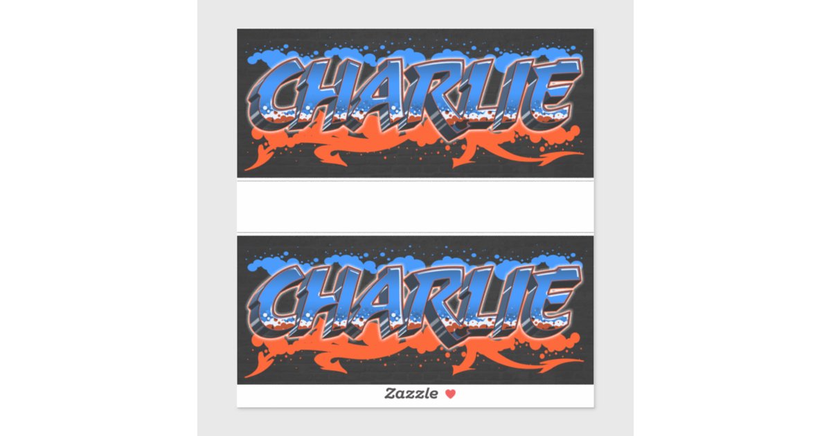 Charlie First Name Graffiti Sticker | Zazzle