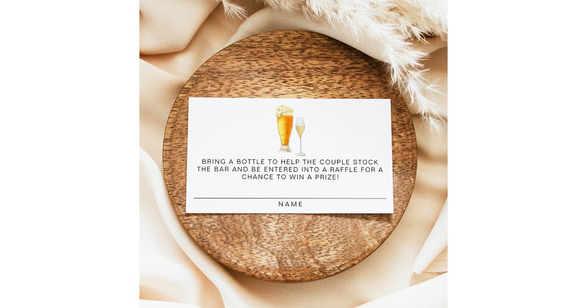 CHARLIE Stock The Bar Bottle Raffle Ticket | Zazzle