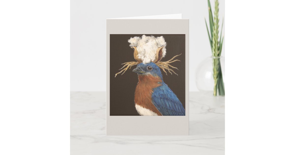 Charlie the eastern bluebird greeting card | Zazzle