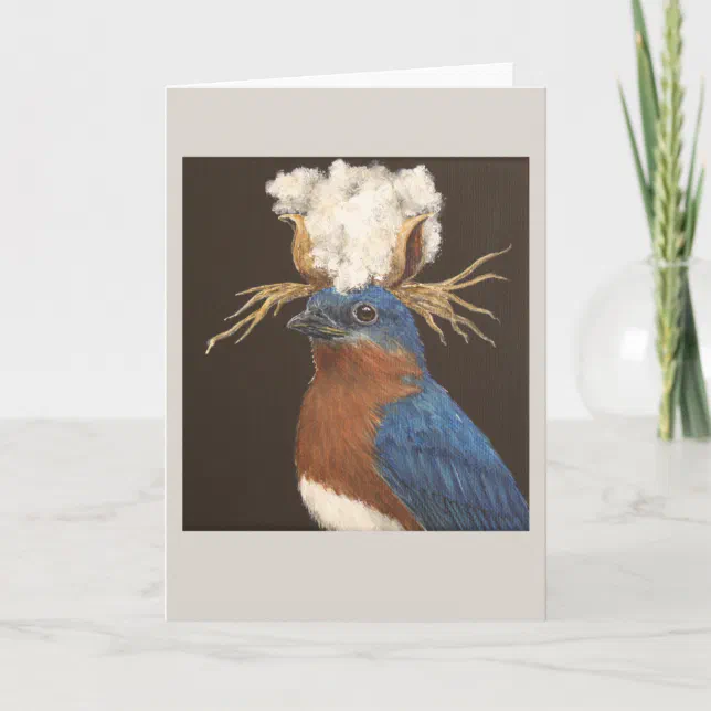 Charlie the eastern bluebird greeting card | Zazzle