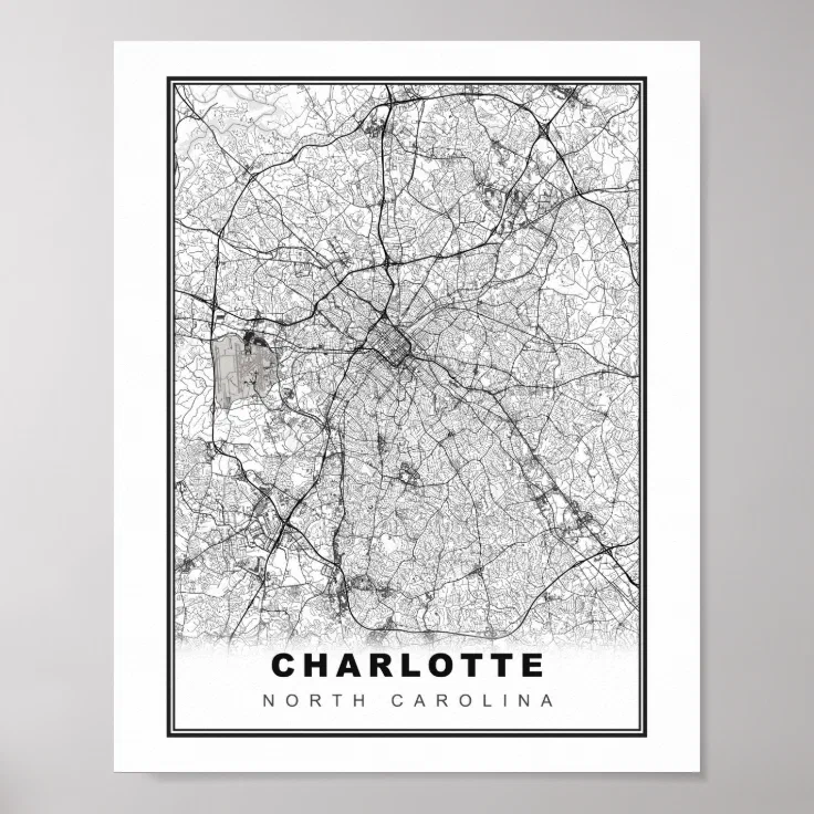 Charlotte Area Map Poster | Zazzle