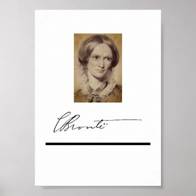 Charlotte Brontë portrait and signature Poster | Zazzle