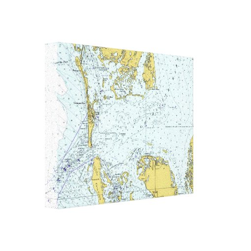 Charlotte Harbor Florida Vintage Nautical Map Canvas Print | Zazzle