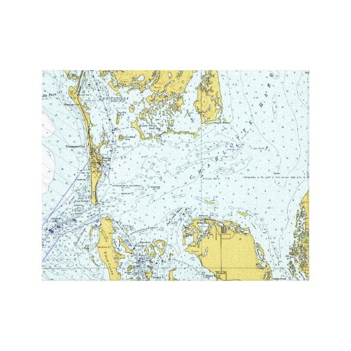 Charlotte Harbor Florida Vintage Nautical Map Canvas Print | Zazzle