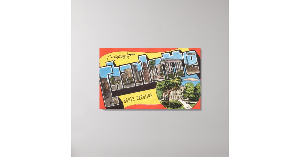 Charlotte, North Carolina - Large Letter Scenes Canvas Print | Zazzle
