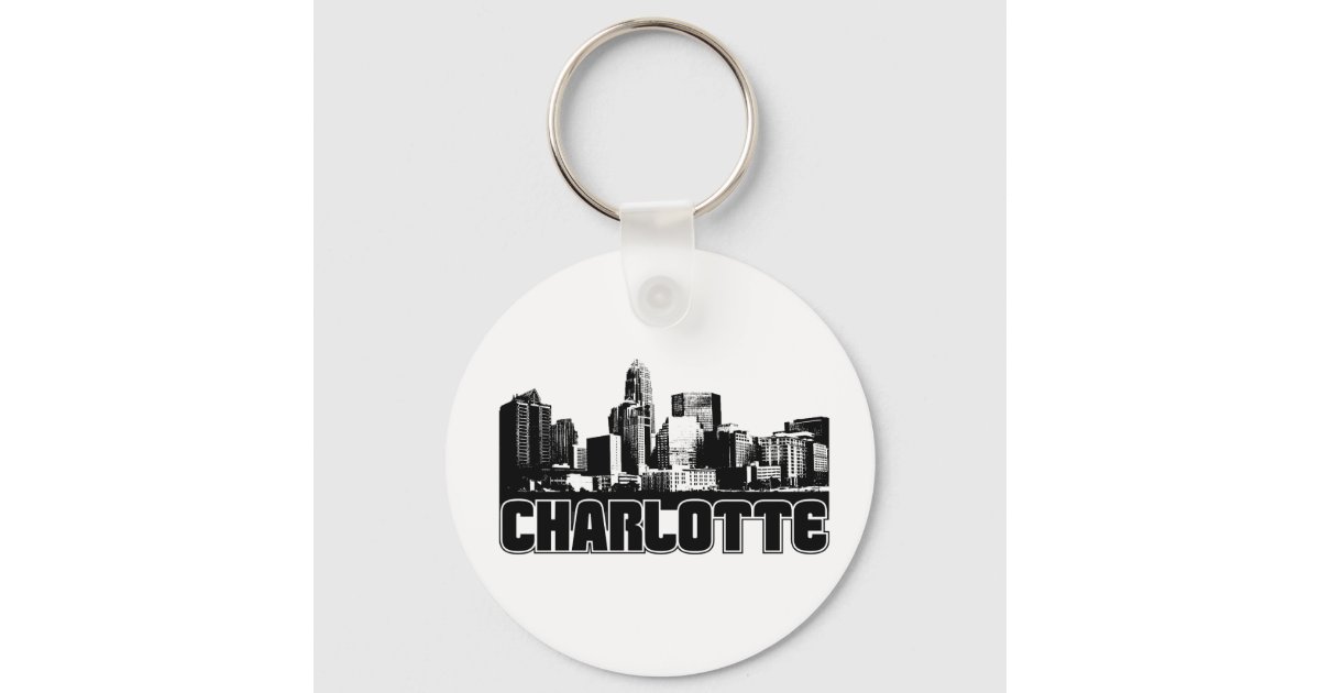 Charlotte Skyline Keychain | Zazzle