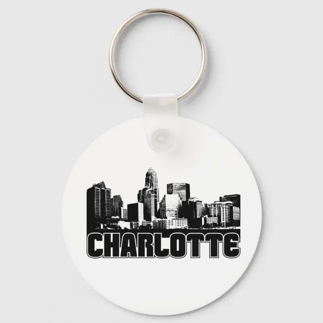 Charlotte Skyline Keychain | Zazzle