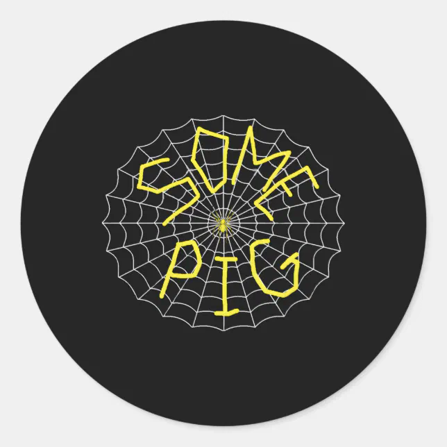 Charlotte'S Some Pig Spider Web Classic Round Sticker | Zazzle