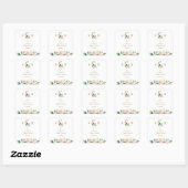 Charm Blush Floral Gold Ampersand Monogram Wedding Square Sticker | Zazzle