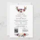 Charm QR Code Watercolour Flowers Antlers Wedding Invitation | Zazzle