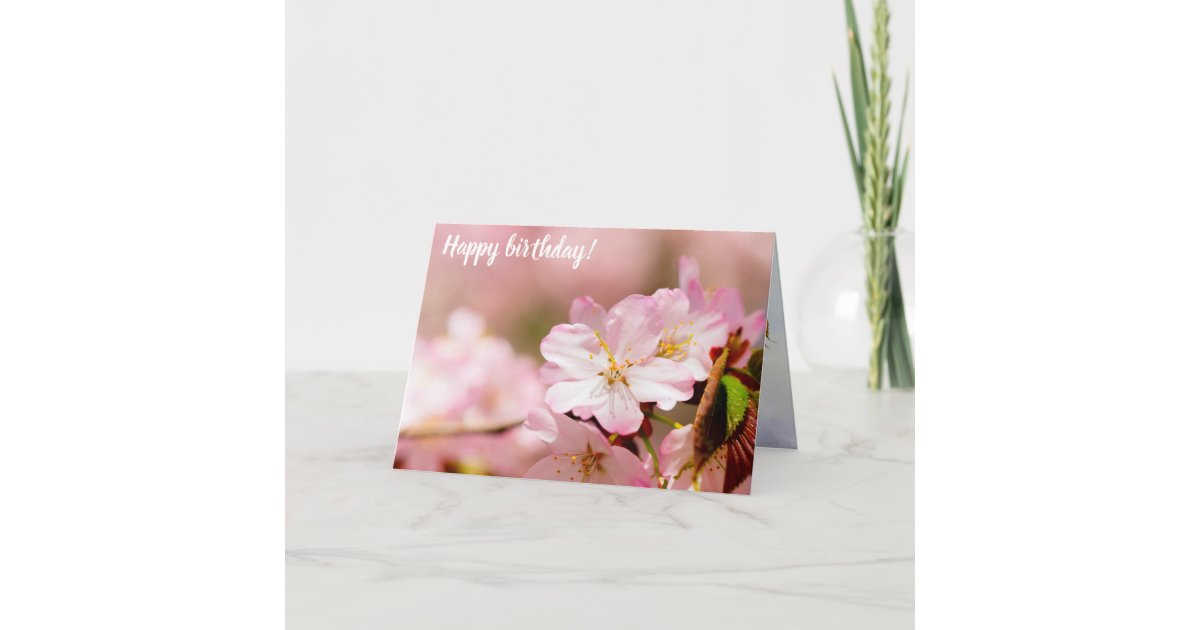 Charmin Sakura Flowers On Pink, Pink, Pink Card | Zazzle