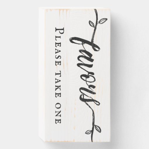 Charming Brush Script Favors Wooden Box Sign | Zazzle