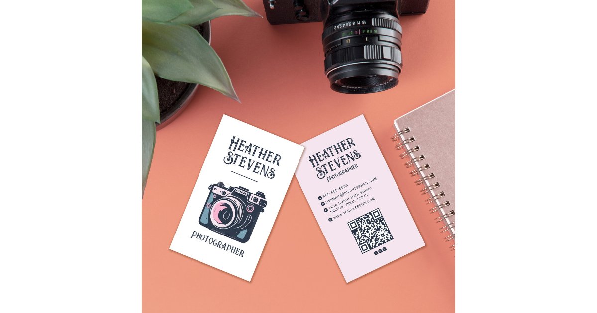 Charming Cute Retro Camera Cool Photographer Business Card | Zazzle