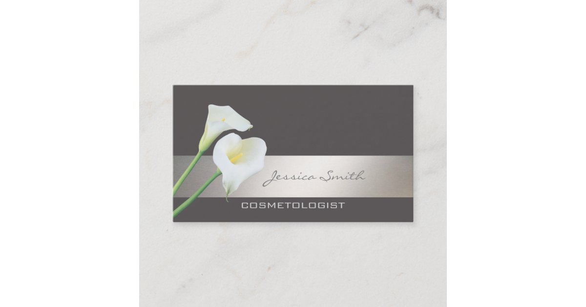 Charming elegant chic luxury romantic calla lily business card | Zazzle