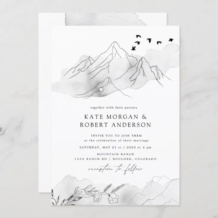 Charming Elegant Landscape Wedding Invitation | Zazzle