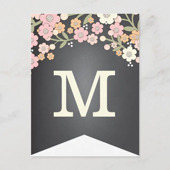 Charming Garden Floral Flag DIY Bunting Banner Postcard | Zazzle