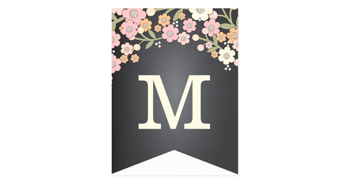 Charming Garden Floral Flag DIY Bunting Banner Postcard | Zazzle.com