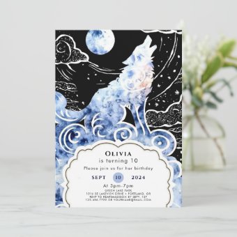 Charming Kids' Wolf Birthday Invitation | Zazzle