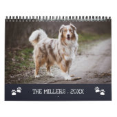 Charming Paw Prints Navy Months Pet Photo Collage Calendar | Zazzle