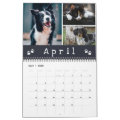 Charming Paw Prints Navy Months Pet Photo Collage Calendar | Zazzle