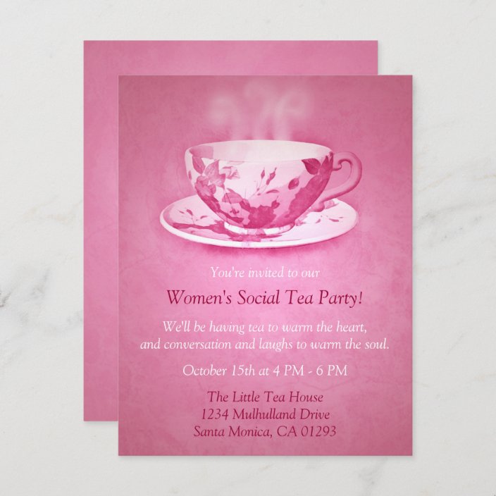 Charming Pink Tea Party Invitation | Zazzle.com