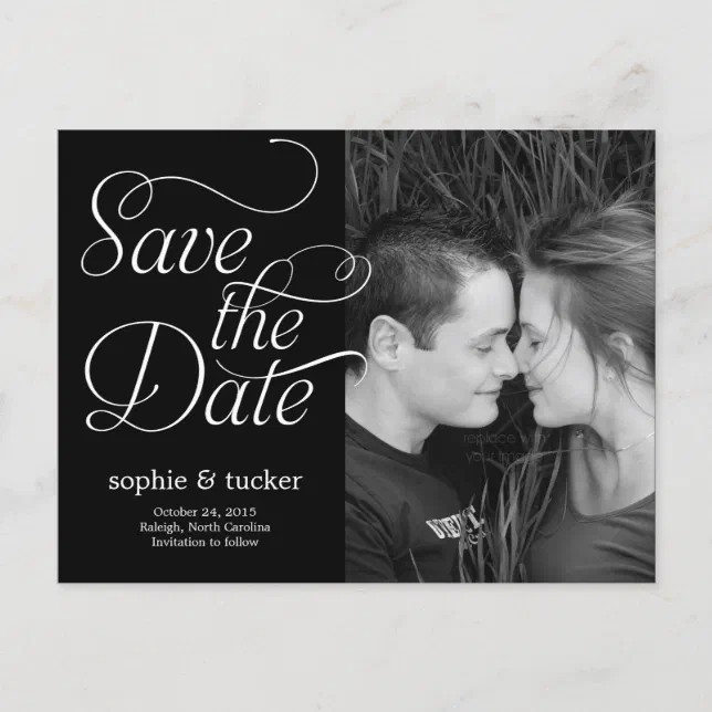 Charming Script Save The Date Card | Zazzle