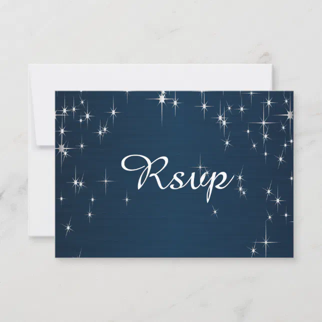 Charming Star Struck Wedding | Navy Blue RSVP Card | Zazzle