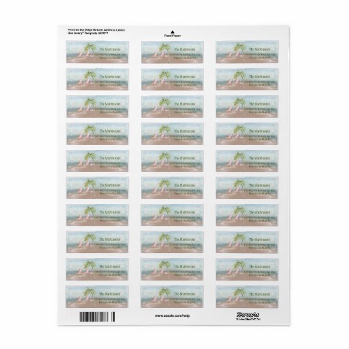 Charming Watercolor Beach Seascape Return Address Label | Zazzle
