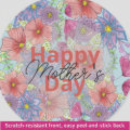 Charming Watercolor Floral Botanical Mother's Day Classic Round Sticker ...