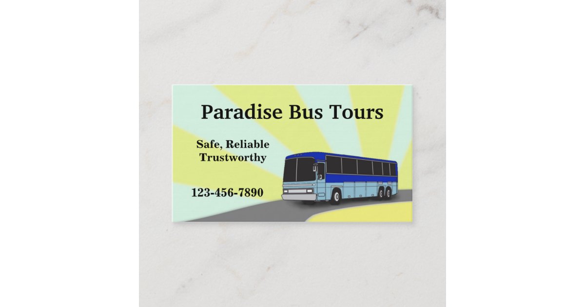 Charter Bus Business Card | Zazzle