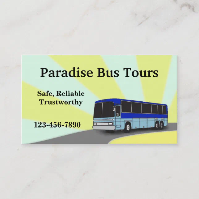 Charter Bus Business Card | Zazzle