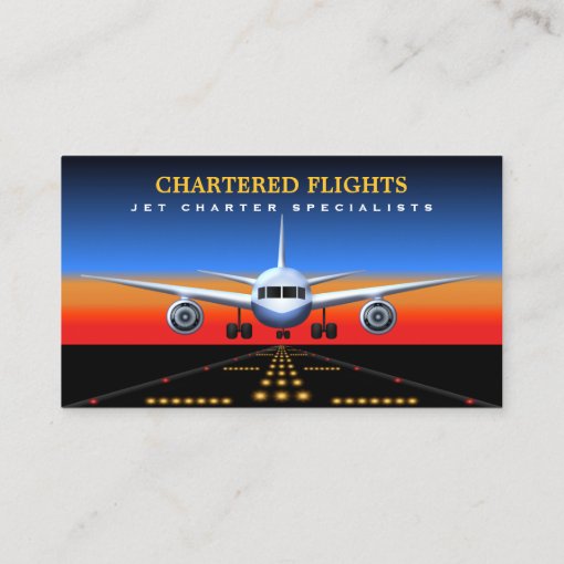 Charter Flights Professional Pilot Business Cards | Zazzle