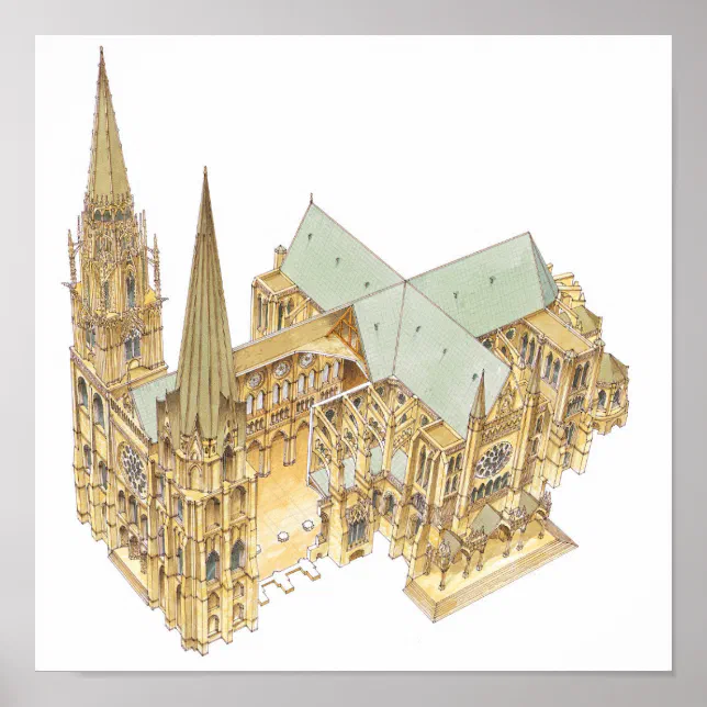 Chartres Cathedral France Poster Zazzle