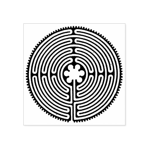 Chartres Labyrinth antique style + your ideas Rubber Stamp | Zazzle
