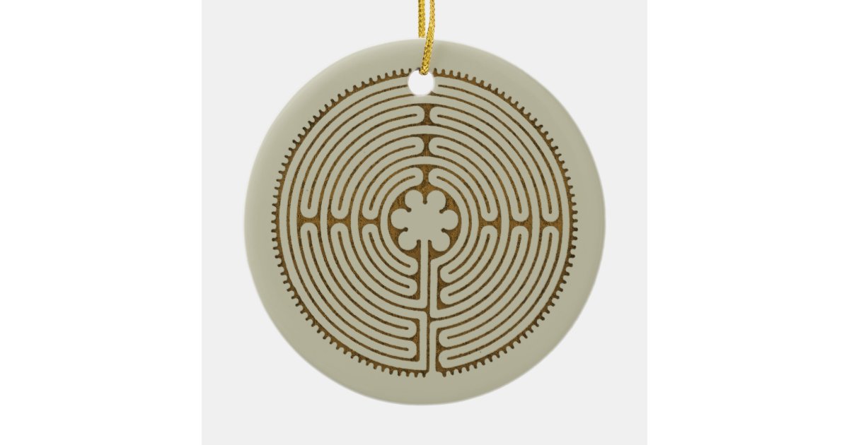 Chartres Labyrinth - Spiritual Symbol Antique 1 Ceramic Ornament | Zazzle