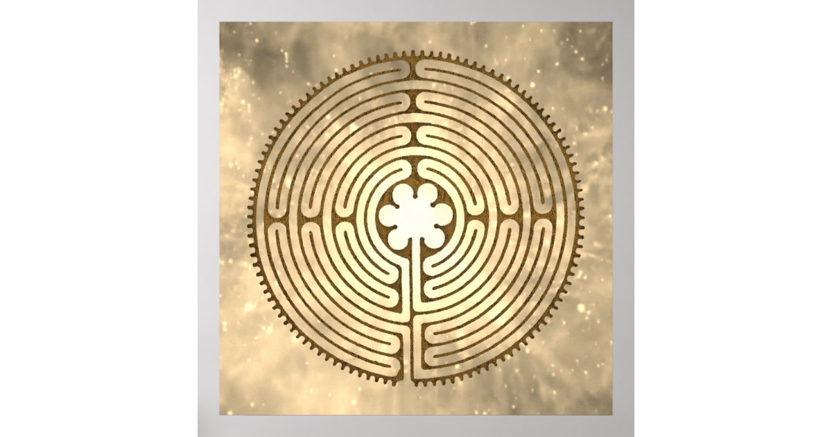 Chartres Labyrinth - Spiritual Symbol Antique 1 Poster | Zazzle