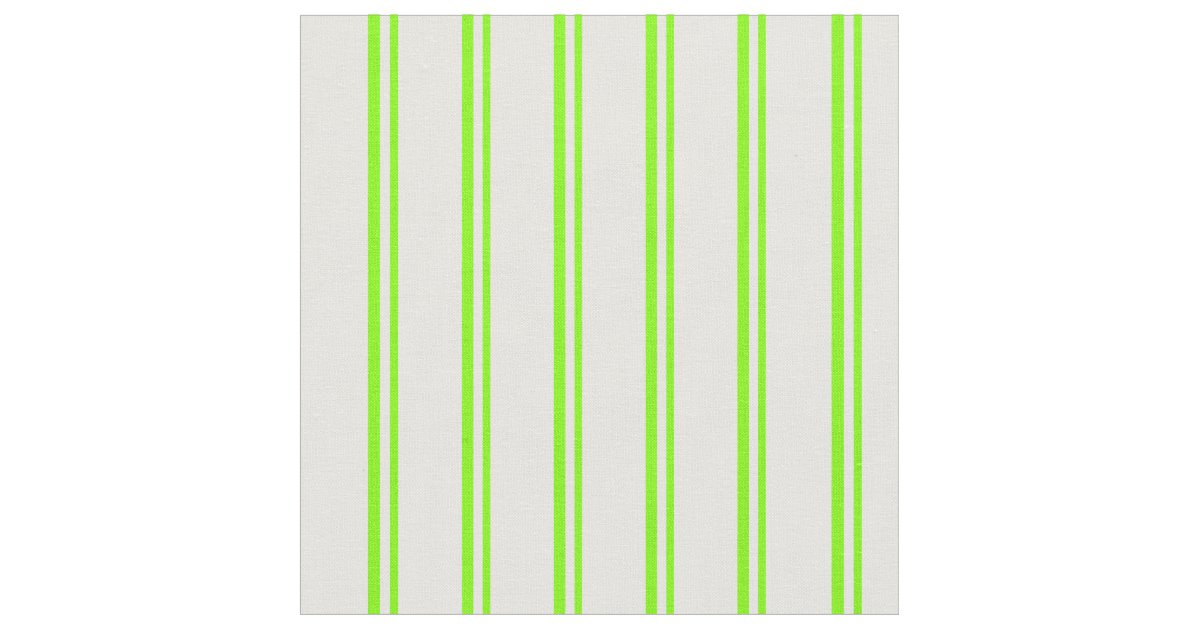 Chartreuse and White Lines/Stripes Pattern Fabric | Zazzle