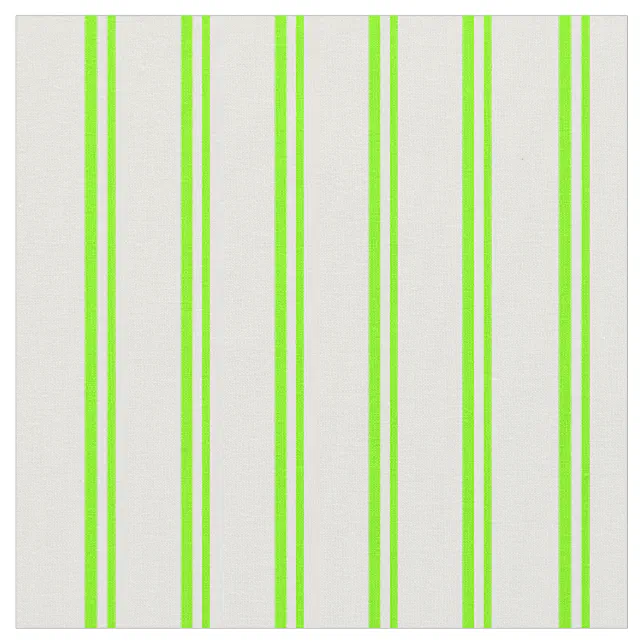 Chartreuse and White Lines/Stripes Pattern Fabric | Zazzle