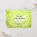 Chartreuse Bokeh Lights Elegant Wedding Invitation | Zazzle