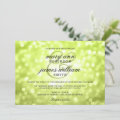 Chartreuse Bokeh Lights Elegant Wedding Invitation | Zazzle