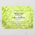 Chartreuse Bokeh Lights Elegant Wedding Invitation | Zazzle