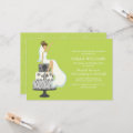 Chartreuse Bride on Wedding Cake Invitation | Zazzle